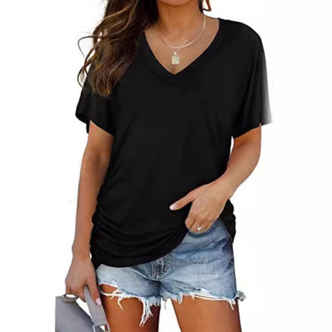 Carly | Classic V-Neck Loose Fit Shirt – Emery & Jules